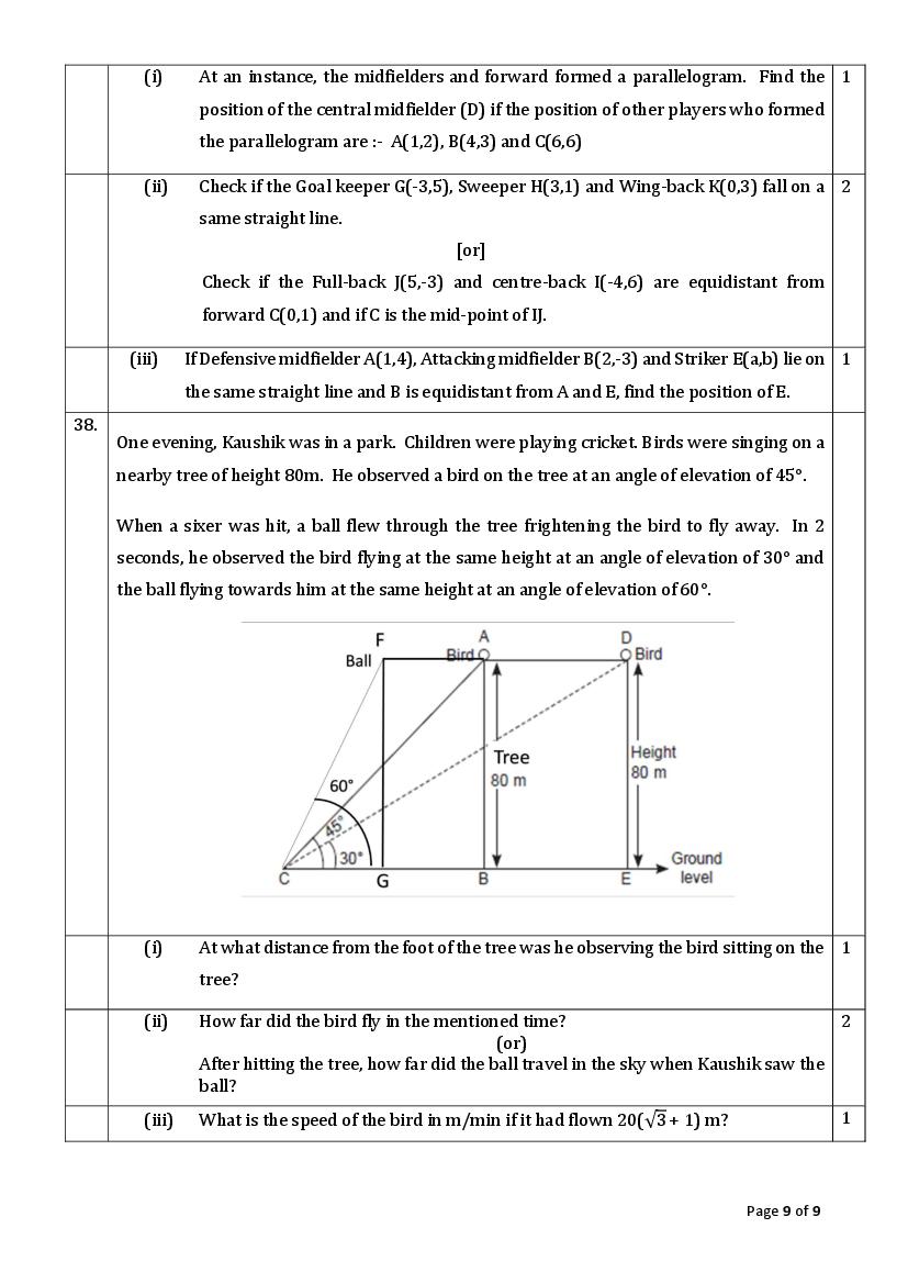 CBSE Class 10 Maths Standard Sample Paper 2024 PDF With Solutions