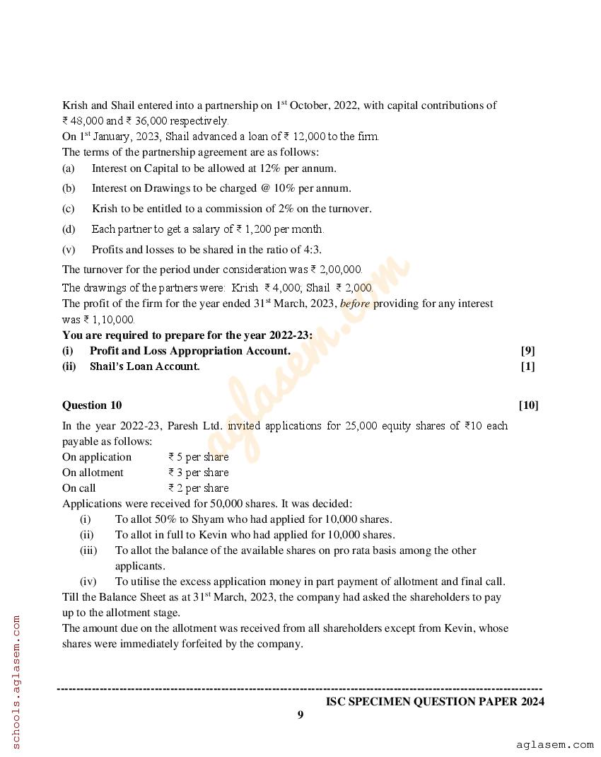 ISC History Specimen Paper 2024 (PDF) - CISCE Class 12 History Sample Paper
