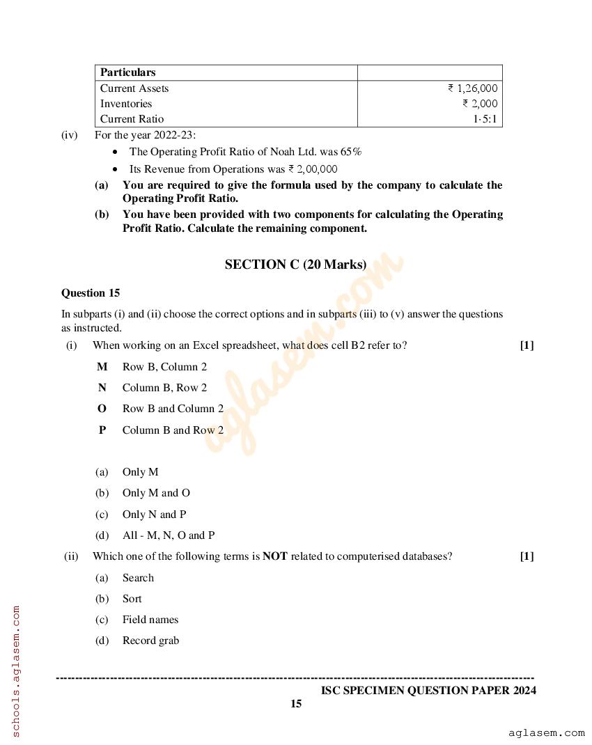 ISC History Specimen Paper 2024 (PDF) - CISCE Class 12 History Sample Paper