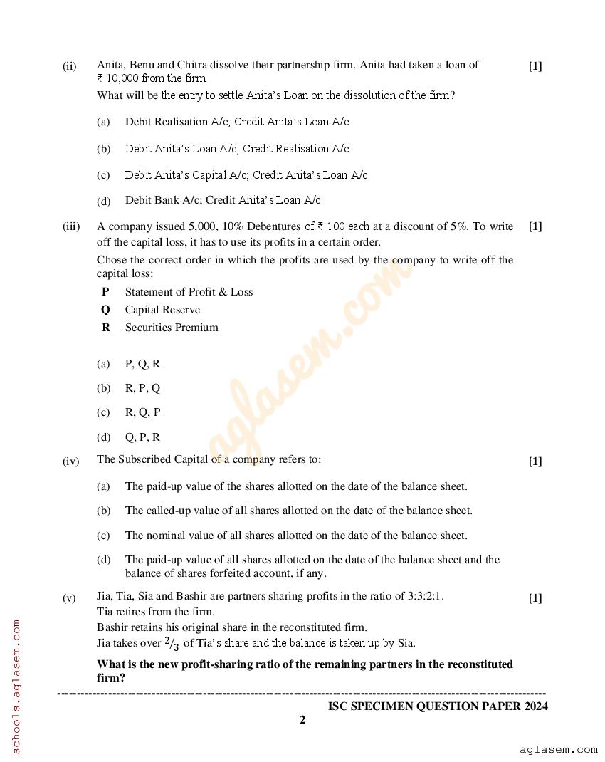 ISC History Specimen Paper 2024 (PDF) - CISCE Class 12 History Sample Paper