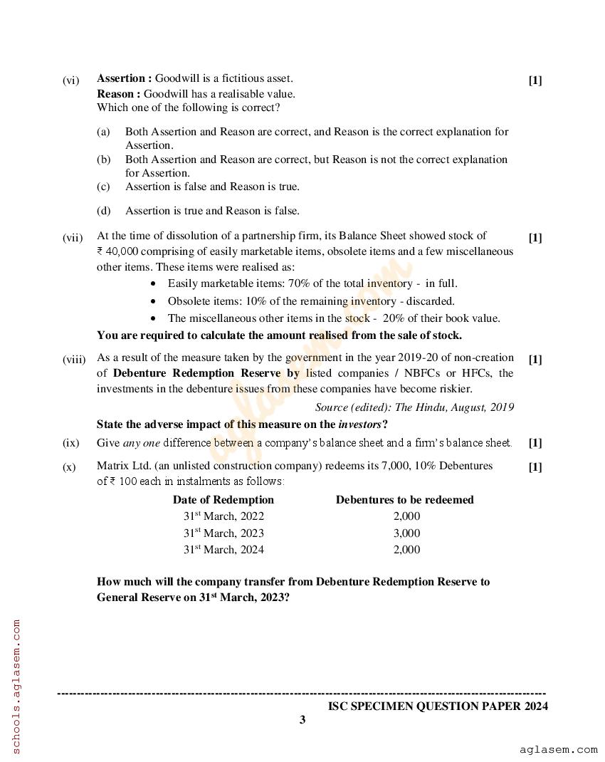 ISC History Specimen Paper 2024 (PDF) - CISCE Class 12 History Sample Paper