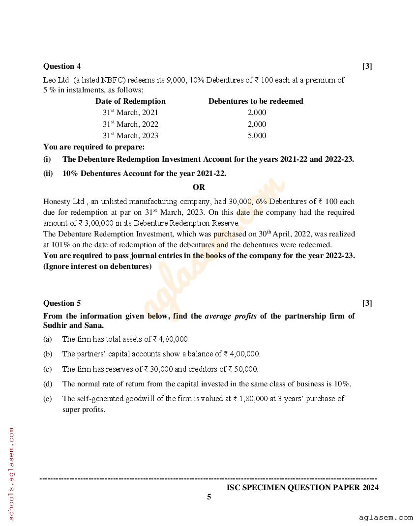ISC History Specimen Paper 2024 (PDF) - CISCE Class 12 History Sample Paper