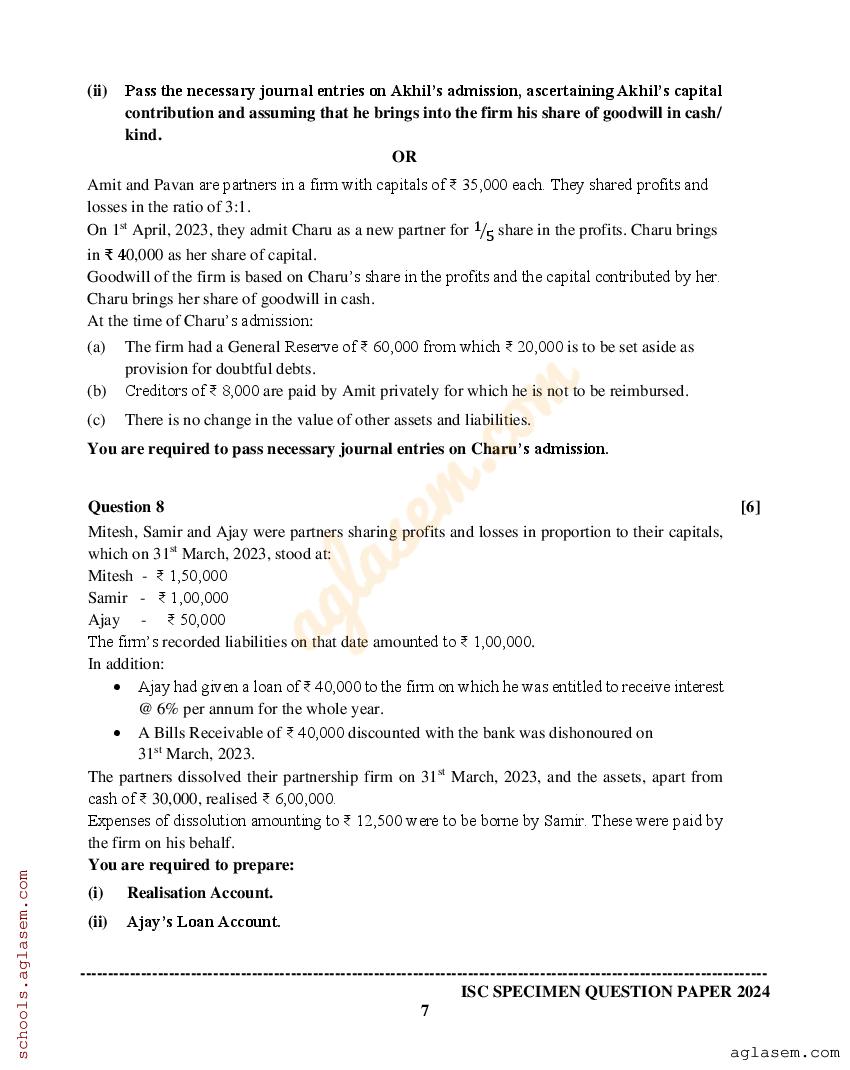 ISC History Specimen Paper 2024 (PDF) - CISCE Class 12 History Sample Paper