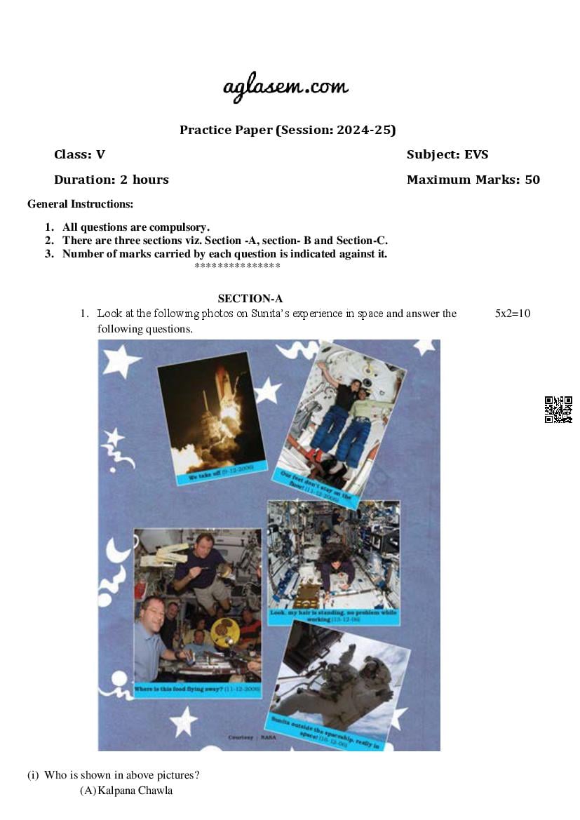 Class 5 EVS Sample Paper 2025 PDF - Latest Practice Model Question ...