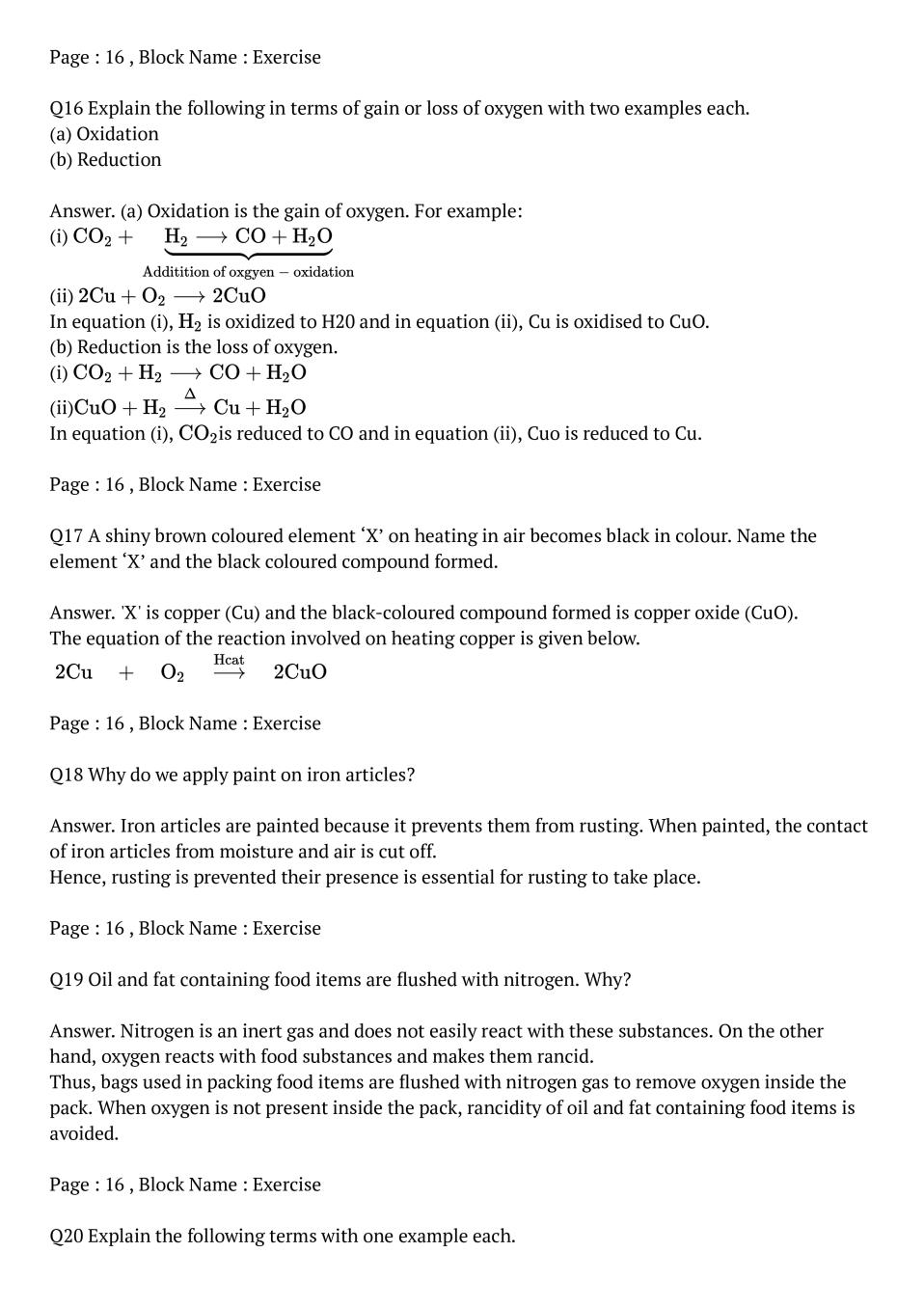 NCERT Solutions Class 10 Science Chapter 1 Chemical Reactions And 