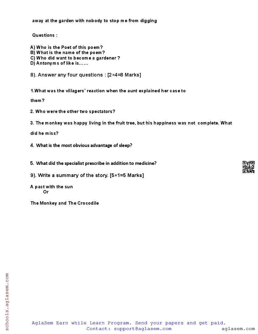 Class 6 PT 2 Question Paper English 2023-24 | Download Periodic Test 2 ...