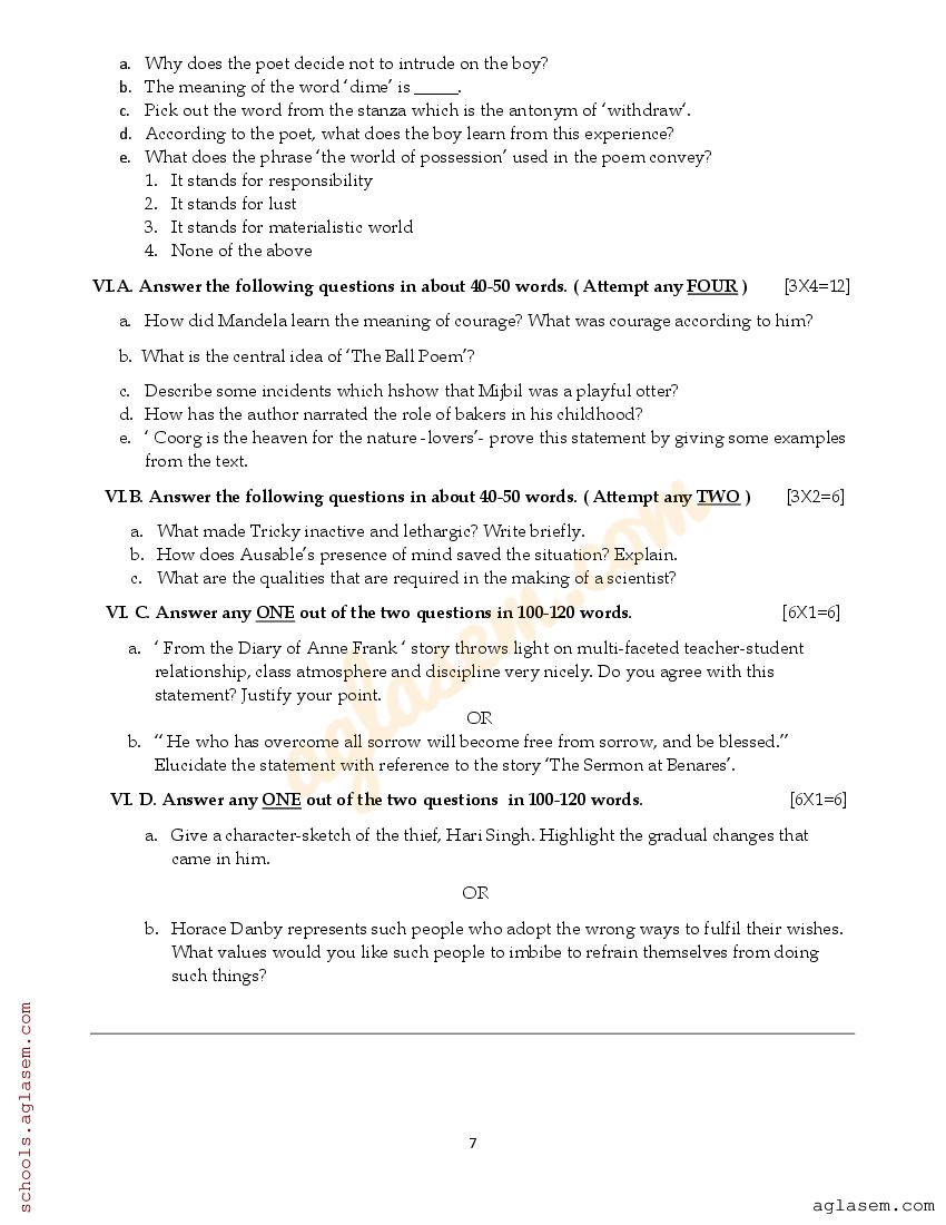 Class 10 English Sample Paper Half Yearly Exam 2025 10th English Half
