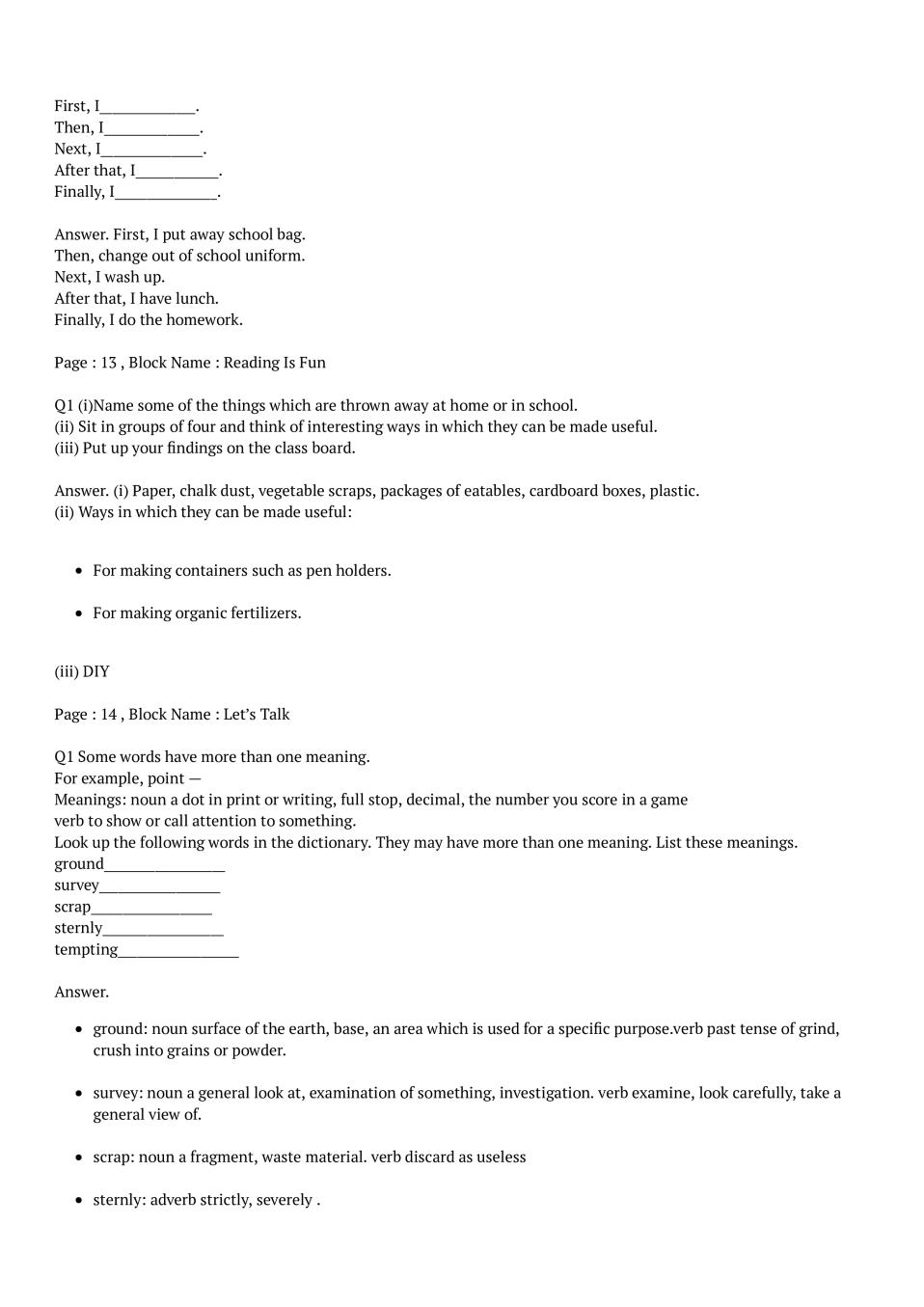 NCERT Solutions For Class 5 English Chapter 1 Wonderful Waste PDF NCERT Solutions For Class 5 English Chapter 1 Wonderful Waste PDF