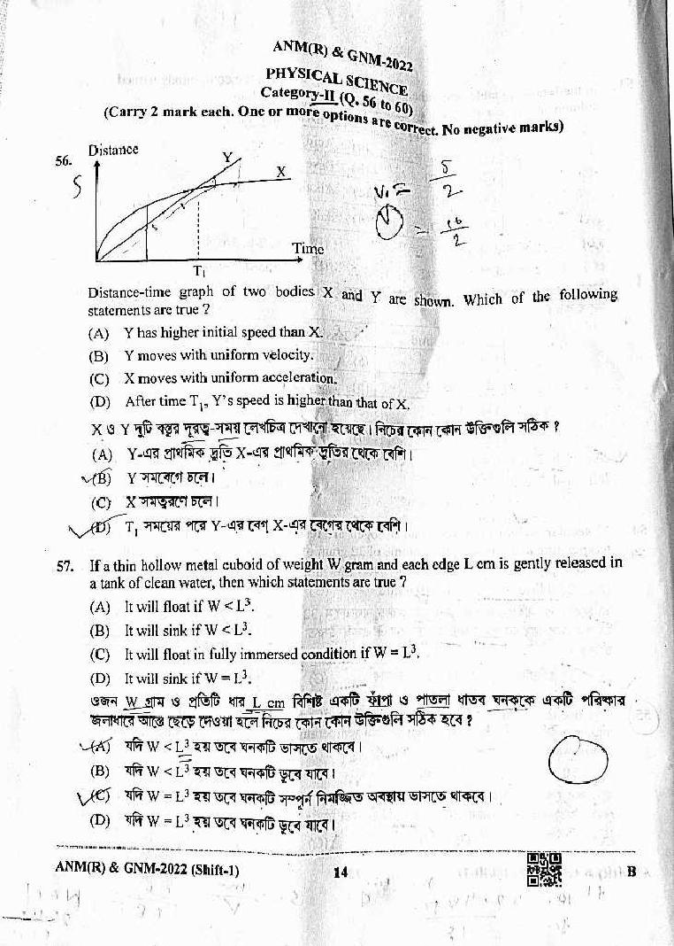 WB ANM GNM 2022 Question Paper (Available) - Download PDF