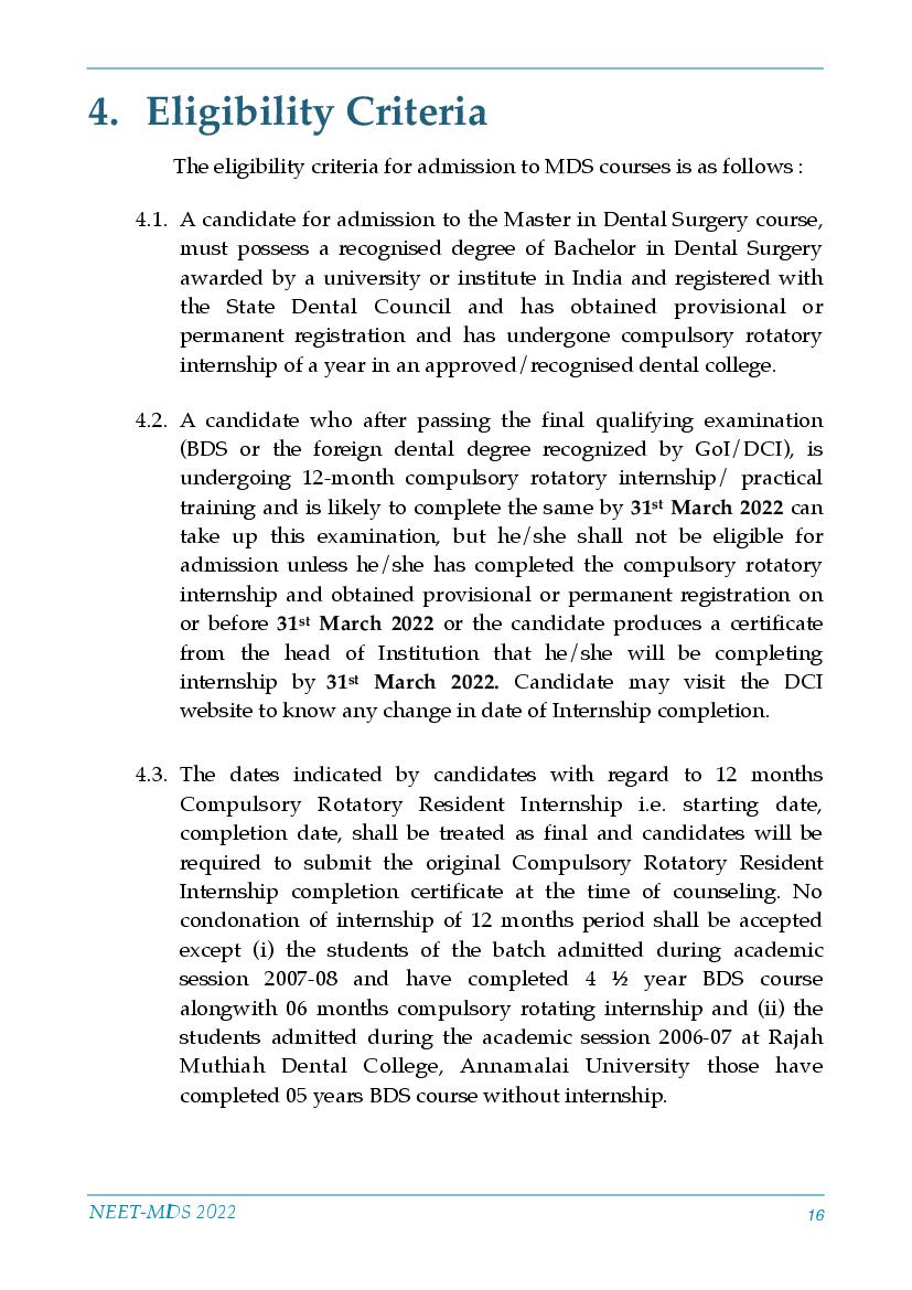 NEET MDS 2022 Eligibility Criteria neet-mds-2022-eligibility-criteria