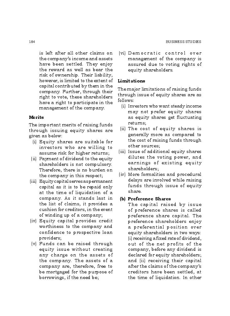 NCERT Book Class 11 Business Studies Chapter 8 Sources Of Business Finance NCERT Book Class 11 Business Studies Chapter 8 Sources Of Business Finance