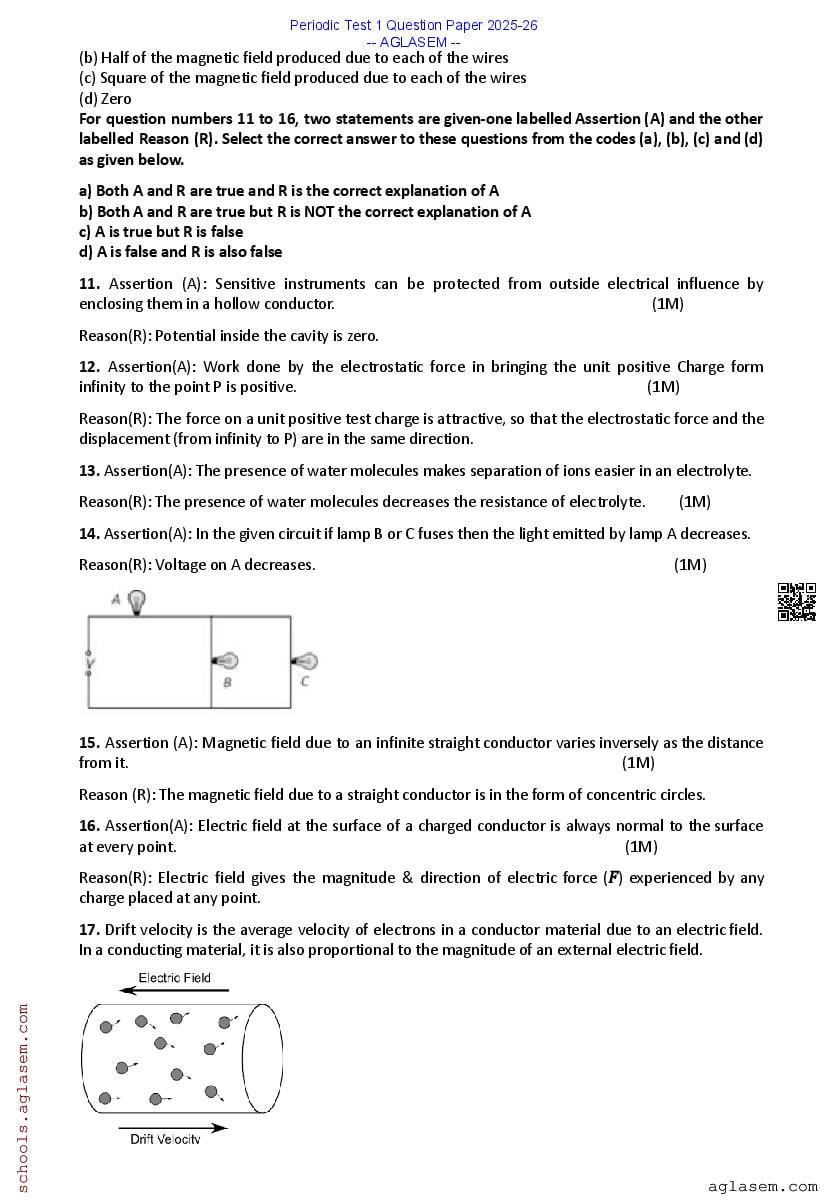 Class 12 PT 1 Question Paper Physics 2025-26 PDF | Download Periodic ...