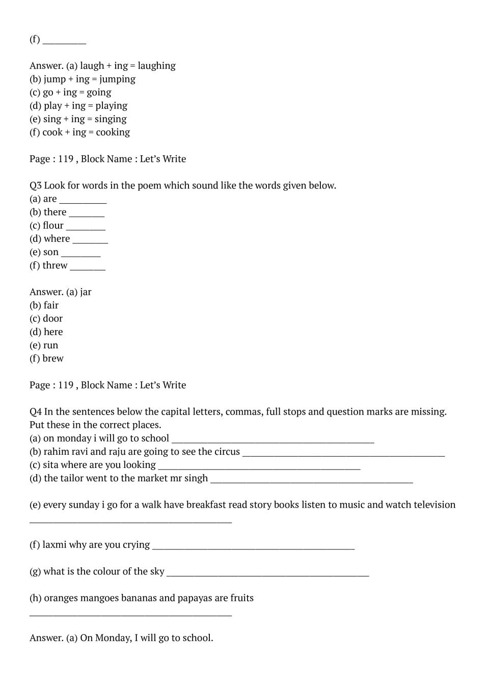NCERT Solutions For Class 4 English Chapter 7 The Giving Tree PDF 