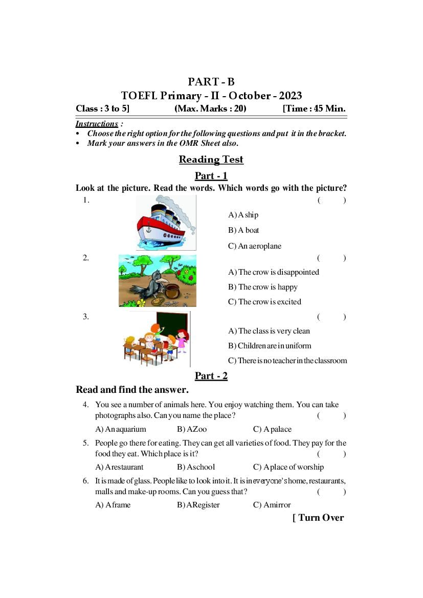 AP 4th Class FA2 English Question Paper 2024 | Download AP FA2 Question Paper PDF Here - AglaSem