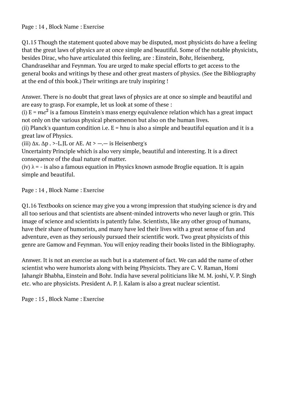 NCERT Solutions For Class 11 Physics Chapter Physical World PDF 