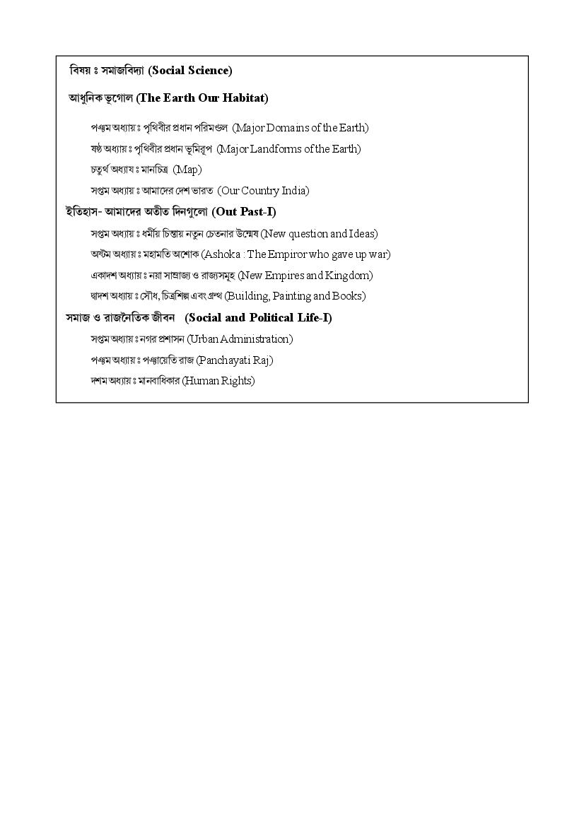 TBSE Class 6th Syllabus 2024 PDF Tripura Board Syllabus For Class 6