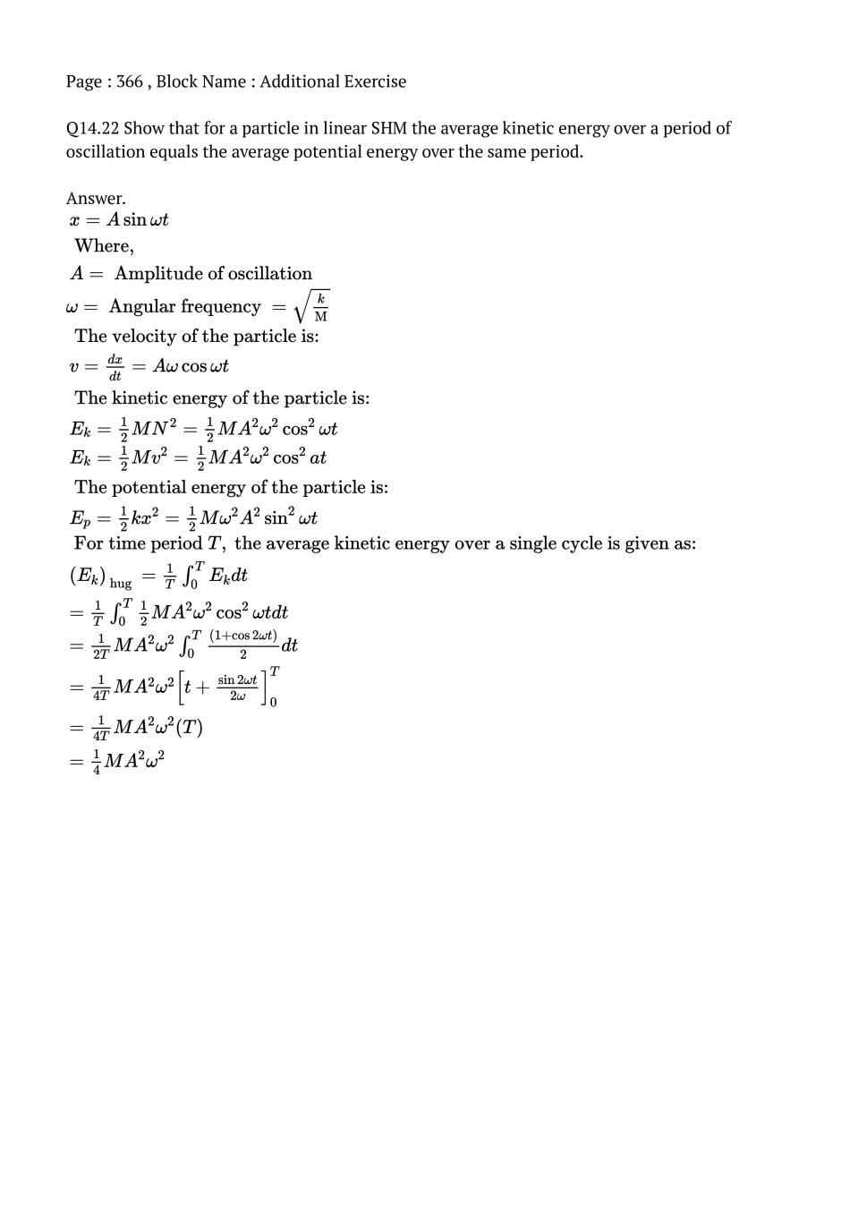 NCERT Solutions For Class 11 Physics Chapter 13 Oscillations PDF 