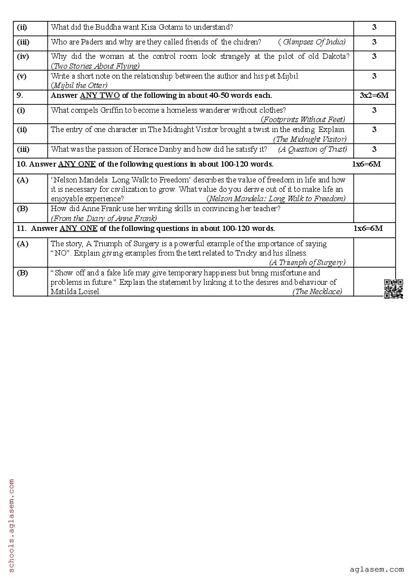 Class 10 English Pre Board Sample Paper 2025 | Download Pre-Board Model ...
