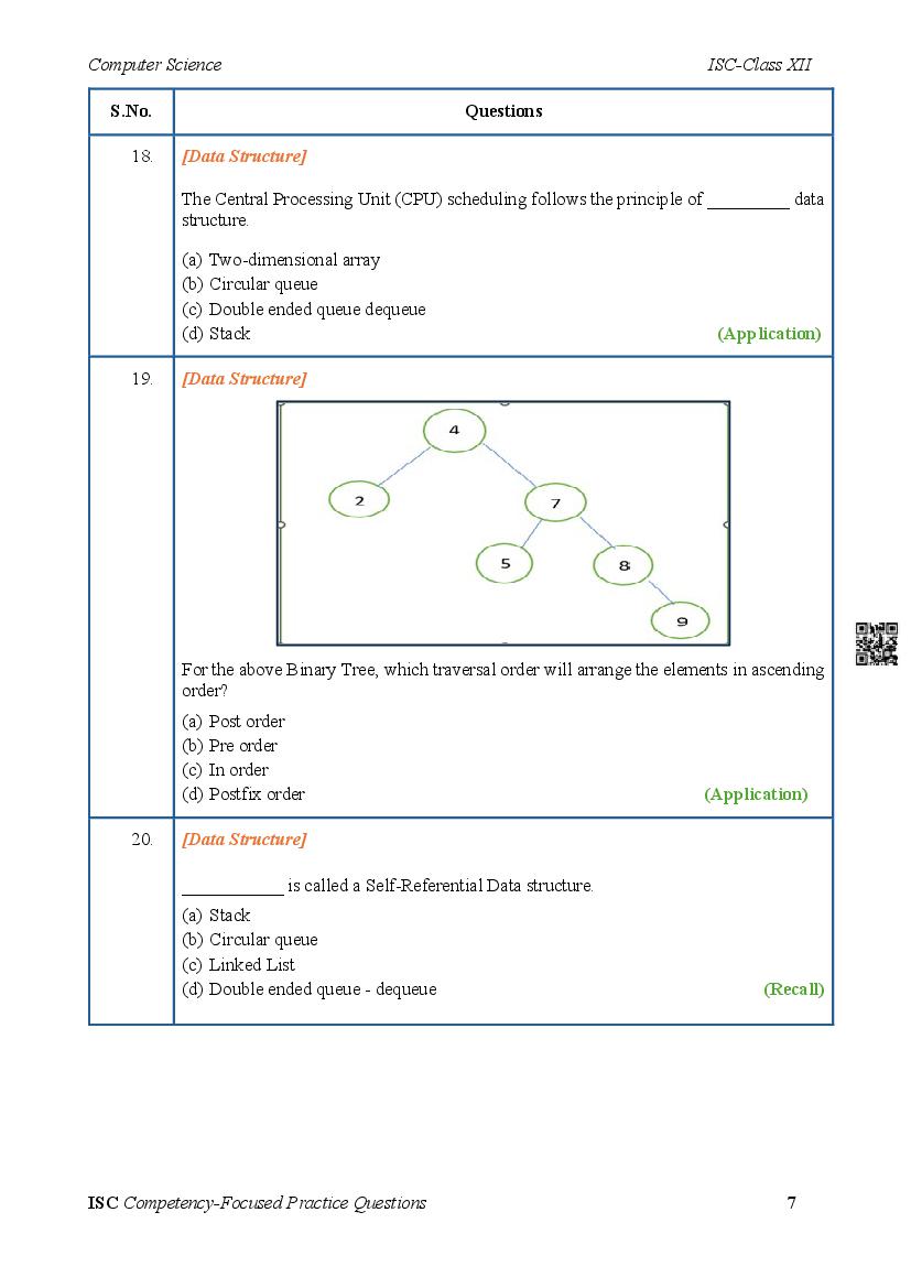 ISC Competency Based Questions Computer Science | Class 12 Competency ...