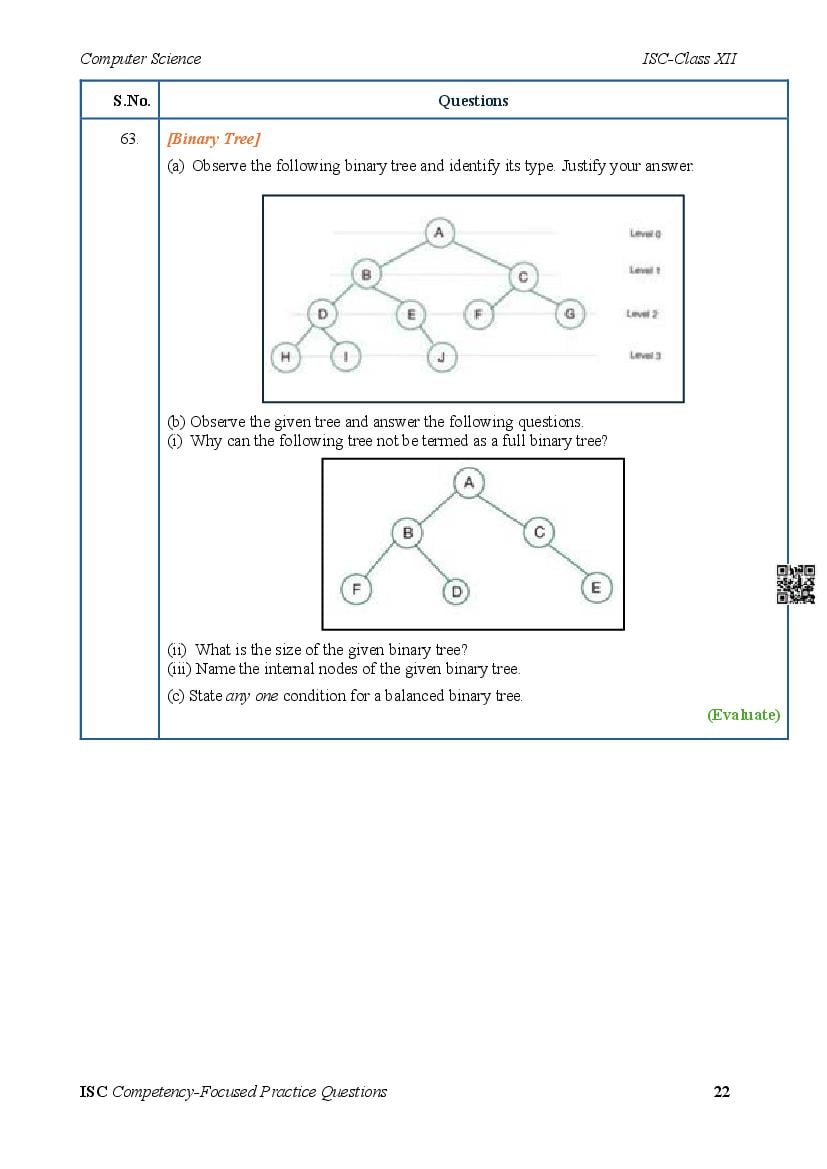 ISC Competency Based Questions Computer Science | Class 12 Competency ...