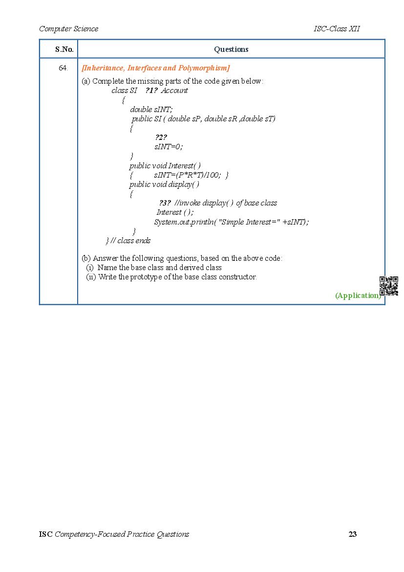 ISC Competency Based Questions Computer Science | Class 12 Competency ...