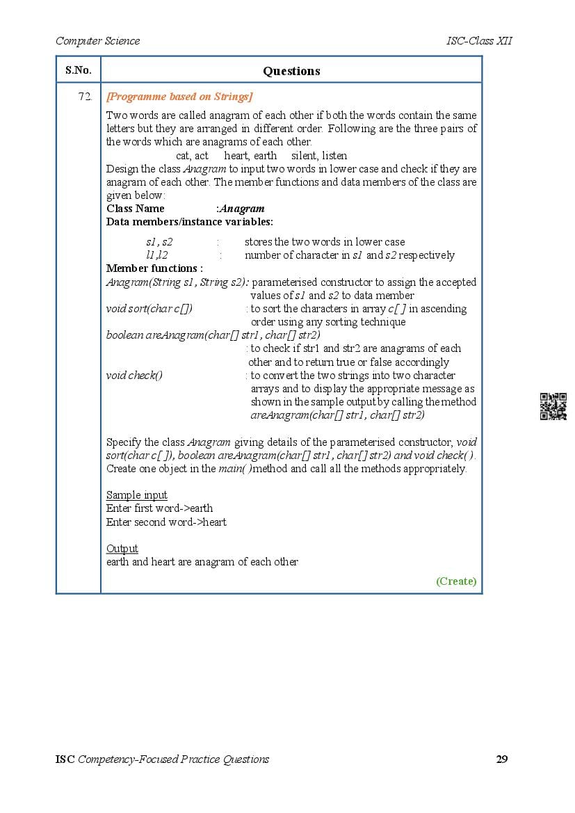 ISC Competency Based Questions Computer Science | Class 12 Competency ...