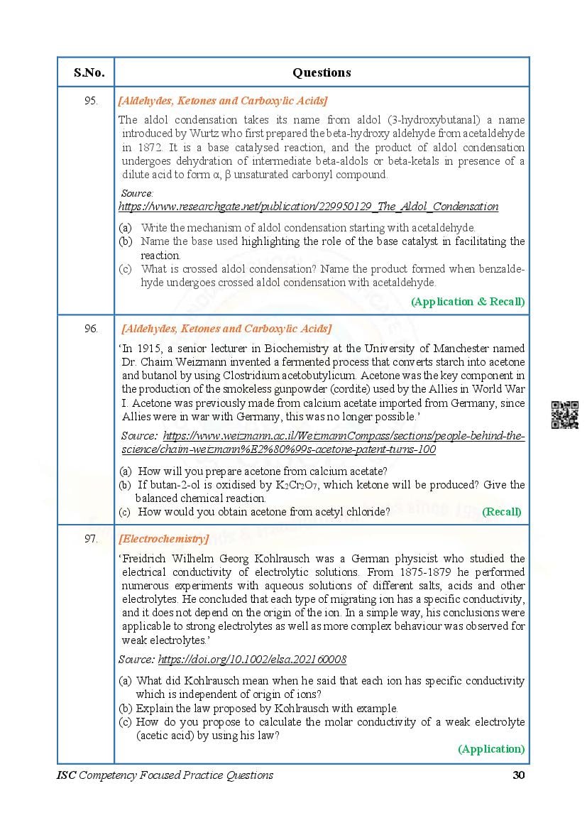 ISC Competency Based Questions Chemistry | Class 12 Competency Practice ...