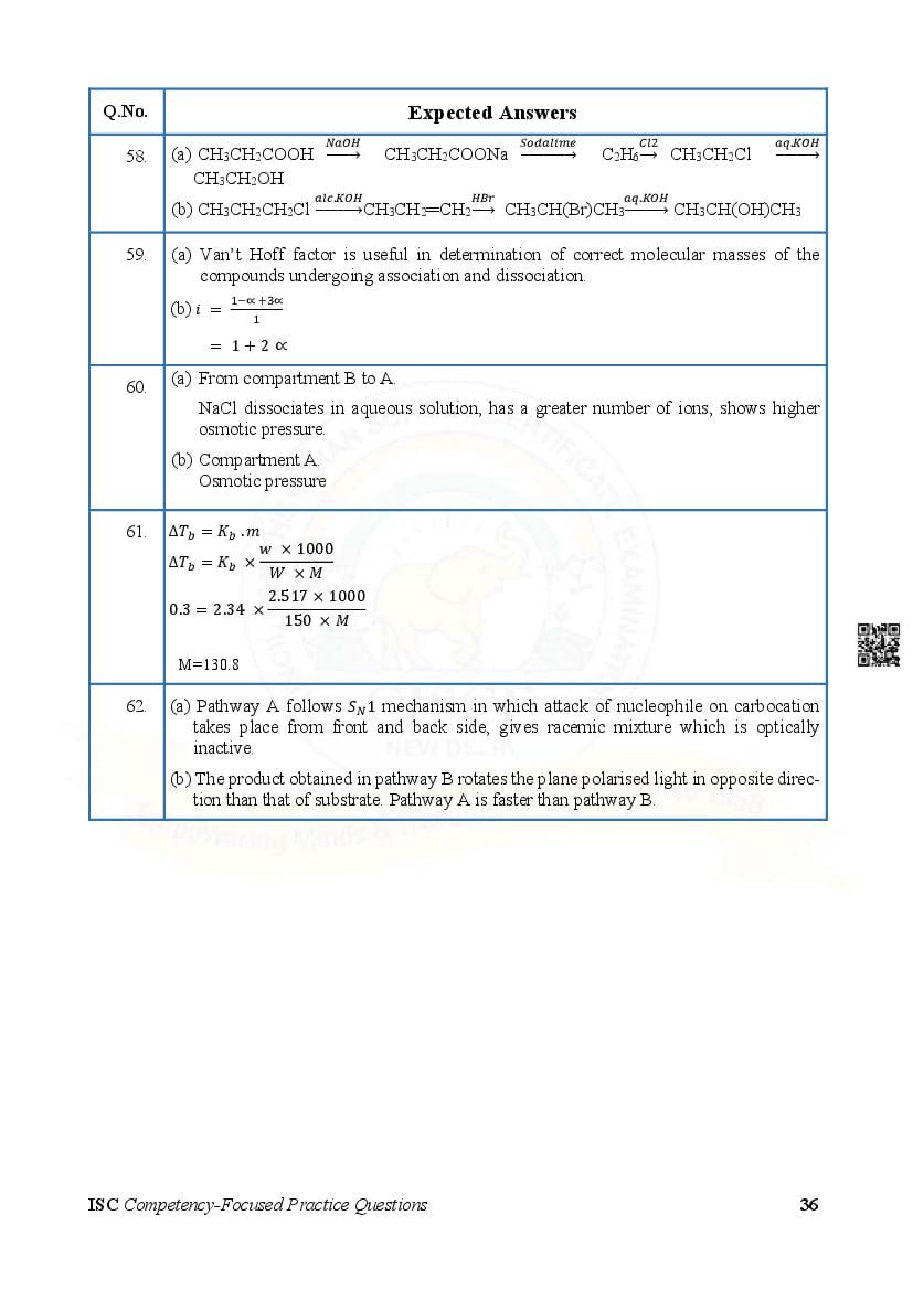 ISC Competency Based Questions Chemistry | Class 12 Competency Practice ...