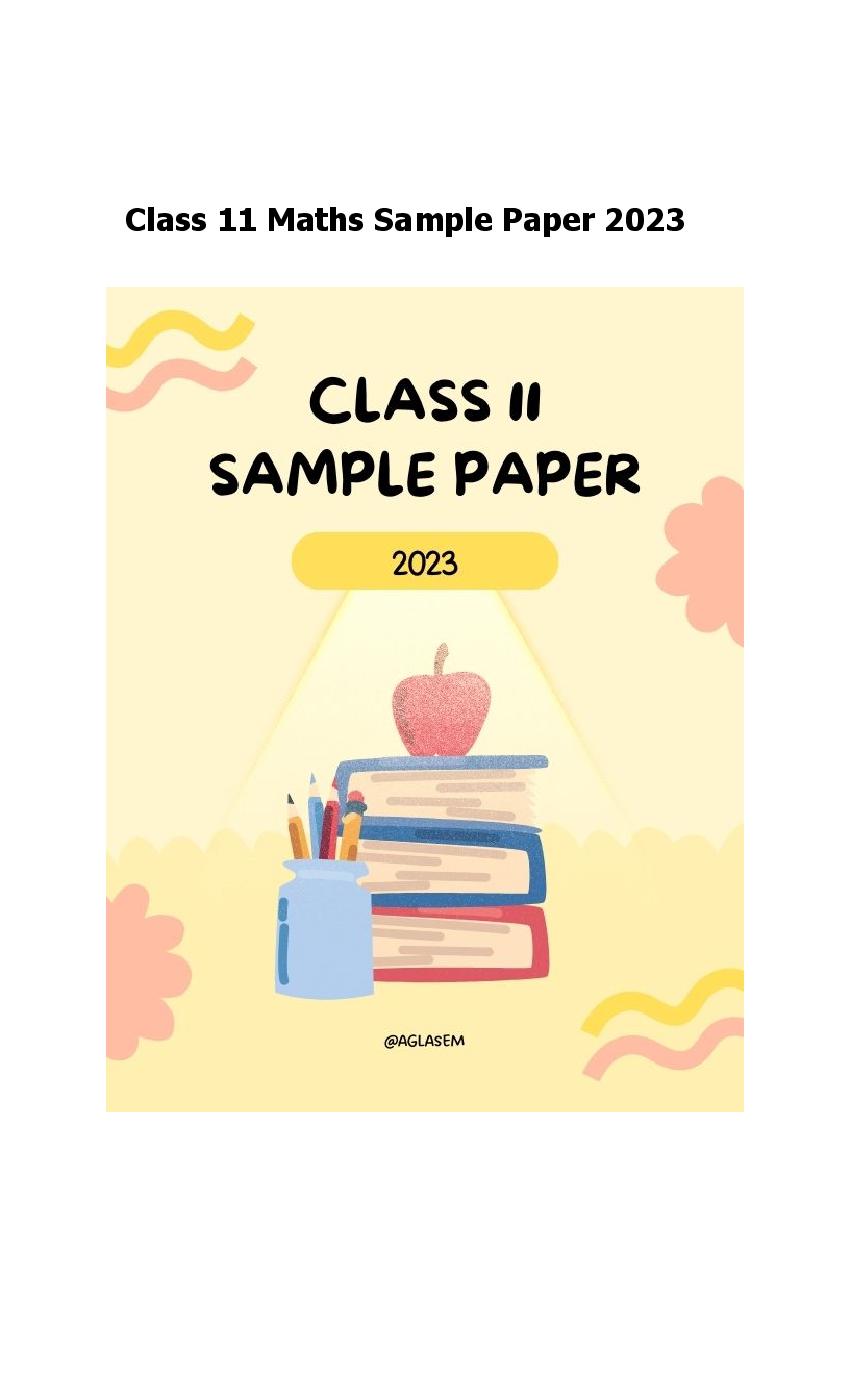 Class 11 Sample Paper 2023 Maths