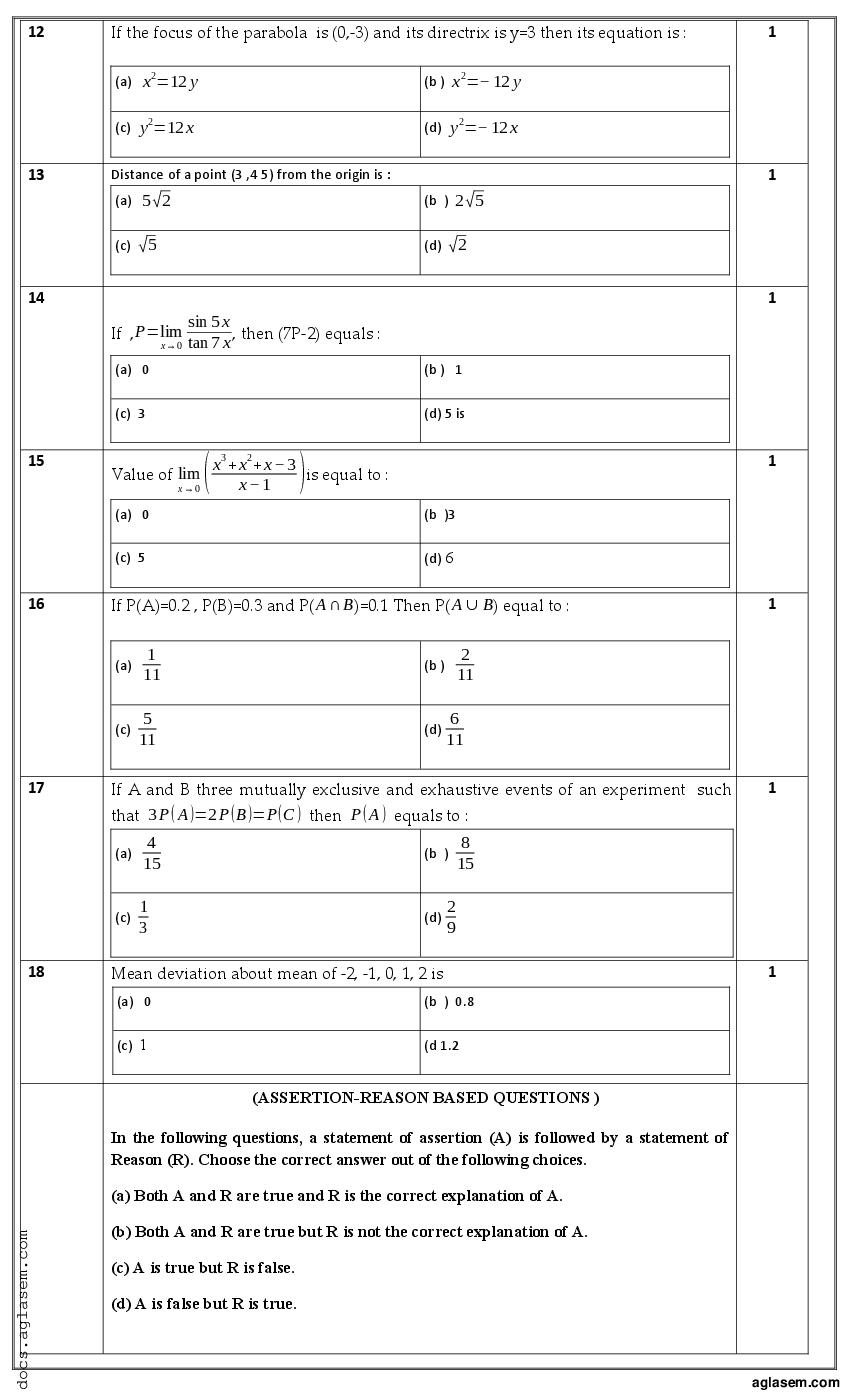 Bihar Board 11th Maths Model Paper 2023 PDF Download 