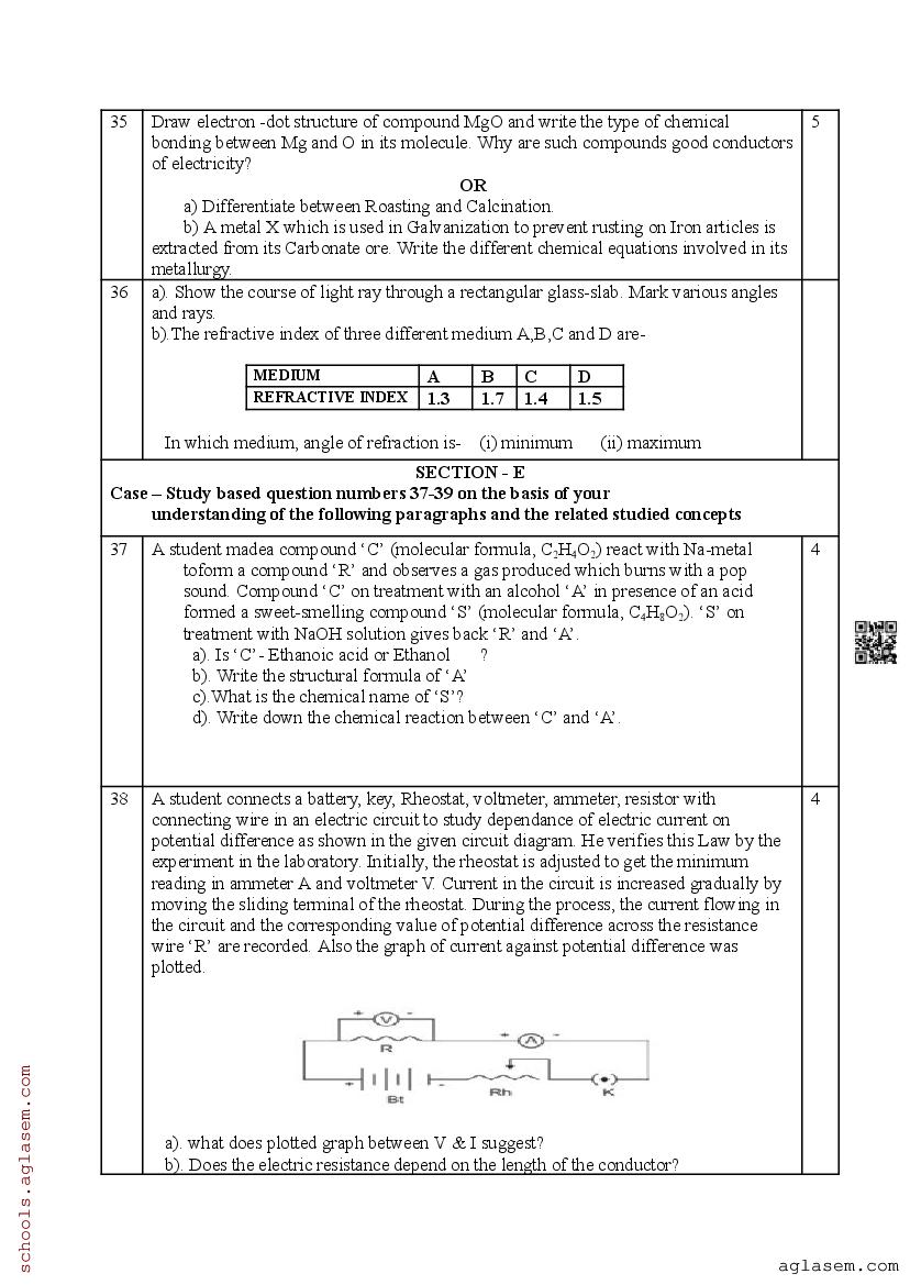 Class 10 Science Pre Board Sample Paper 2025 | Download Pre-Board Model ...