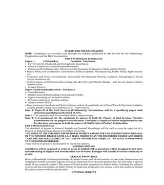 UPSC IFS Syllabus for 2020