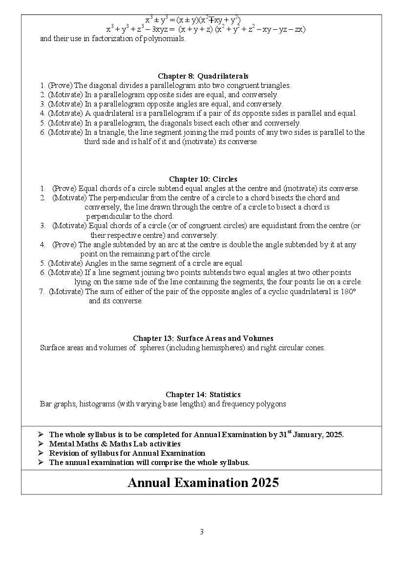 Edudel Syllabus Class 9 Maths 2025 PDF AglaSem