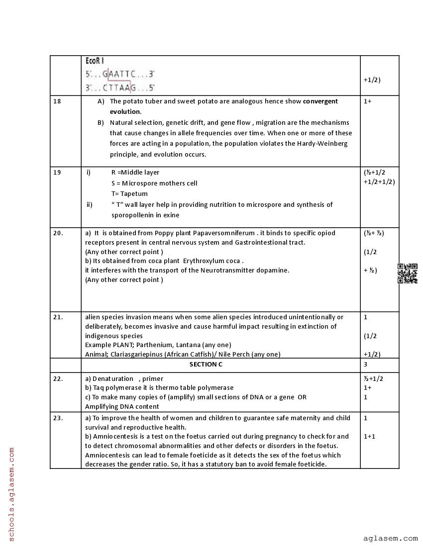 Class 12 Biology Pre Board Sample Paper 2025 | Download Pre-Board Model ...