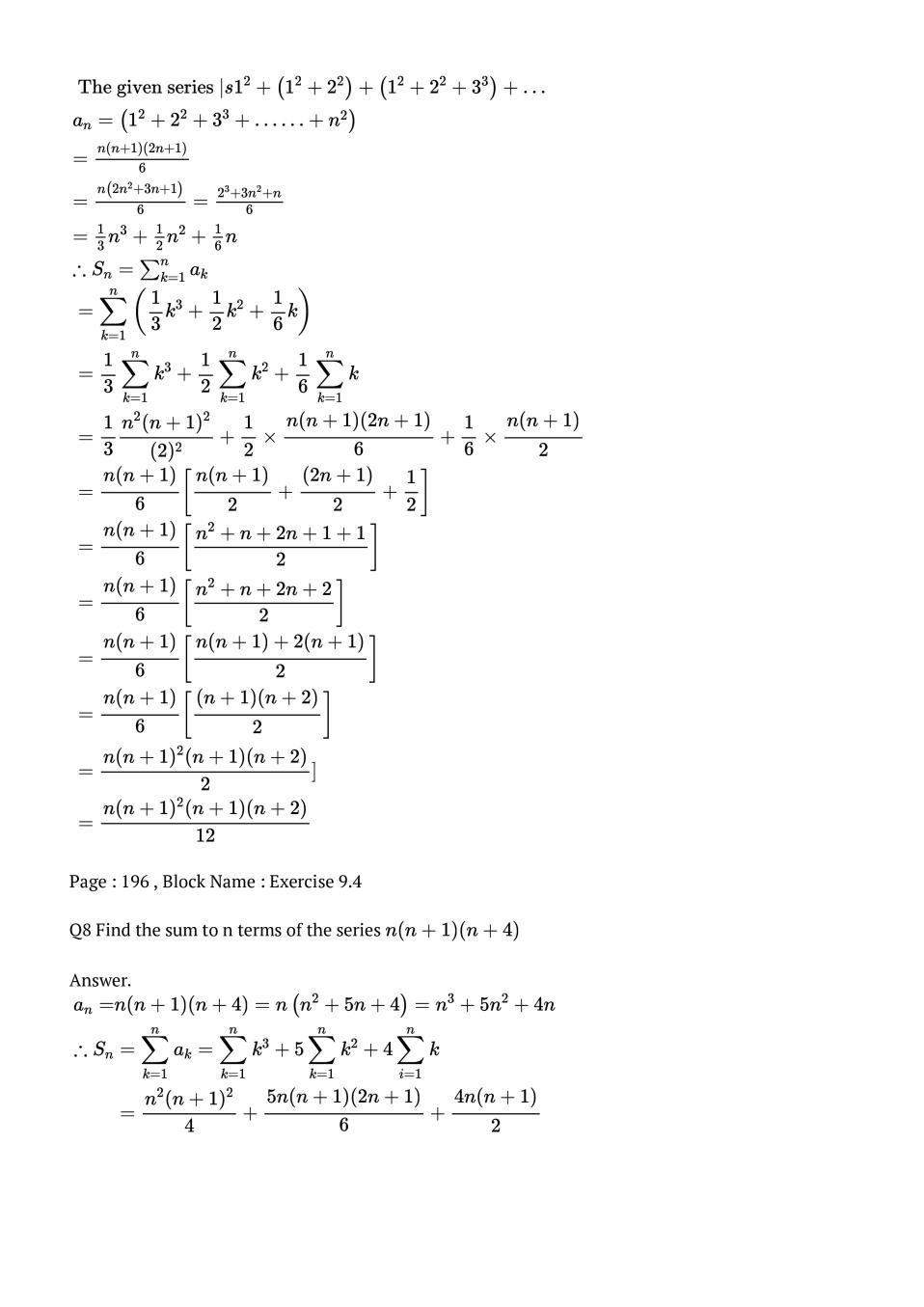 NCERT Solutions For Class 11 Maths Chapter 9 Sequences And Series
