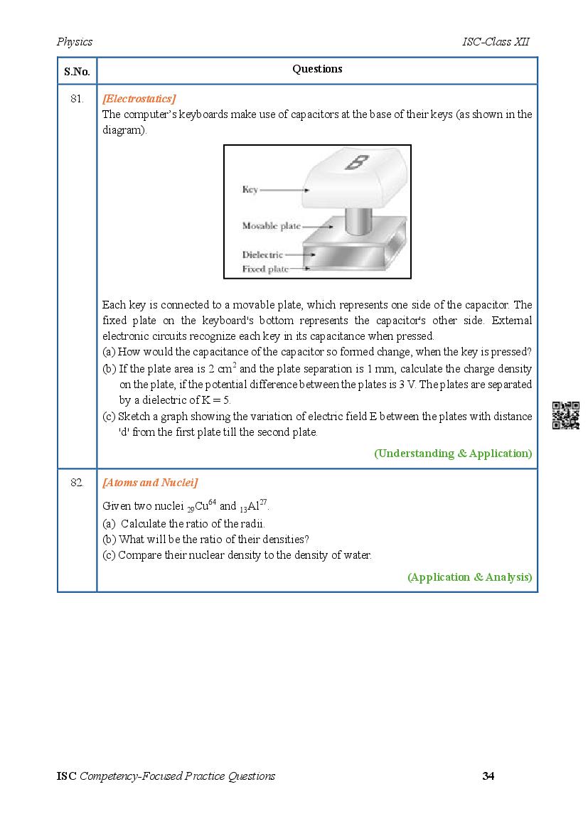 ISC Competency Based Questions Physics | Class 12 Competency Practice ...