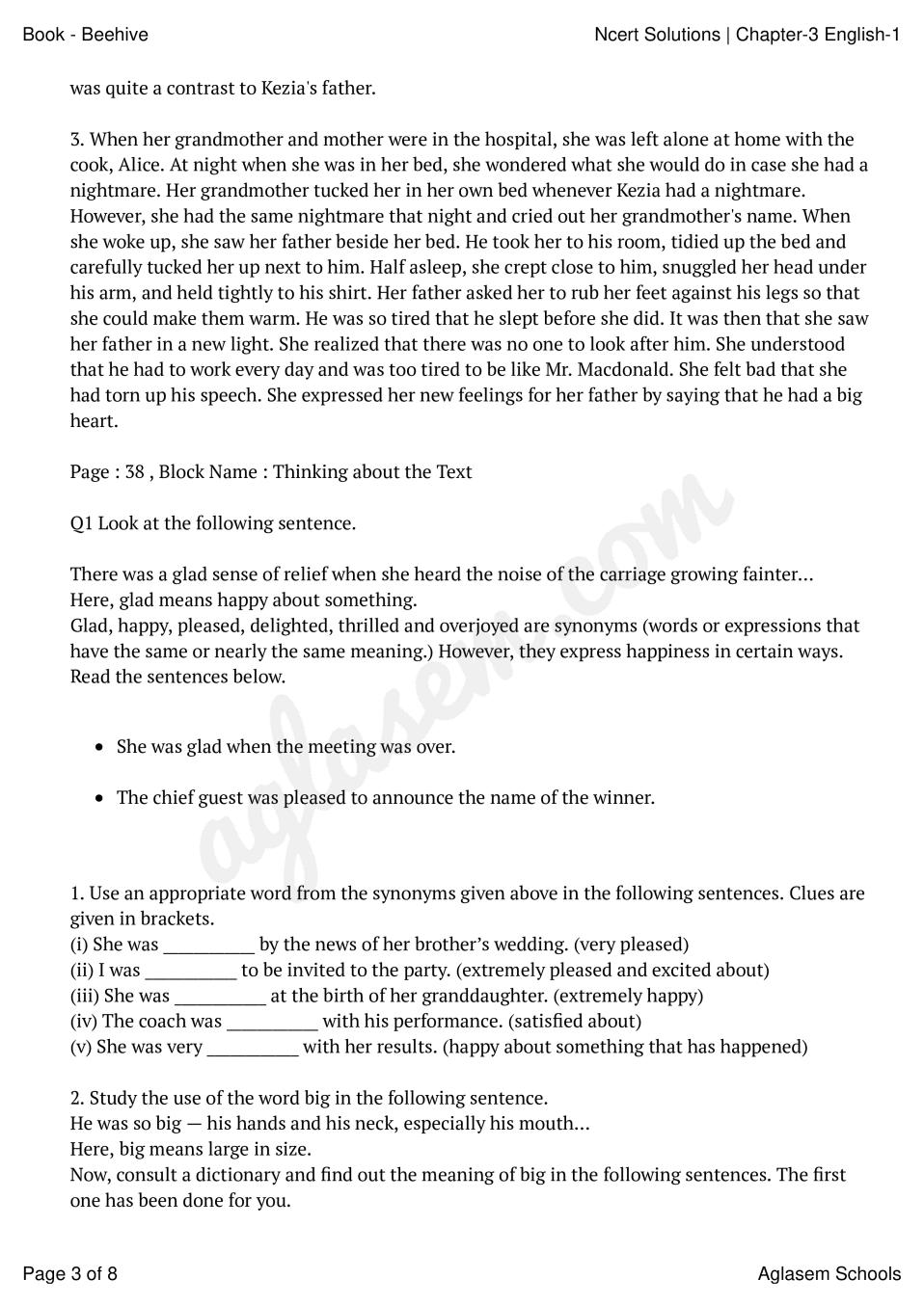 NCERT Solutions For Class 9 English Chapter 3 The Little Girl Rain On NCERT Solutions For Class 9 English Chapter 3 The Little Girl Rain On