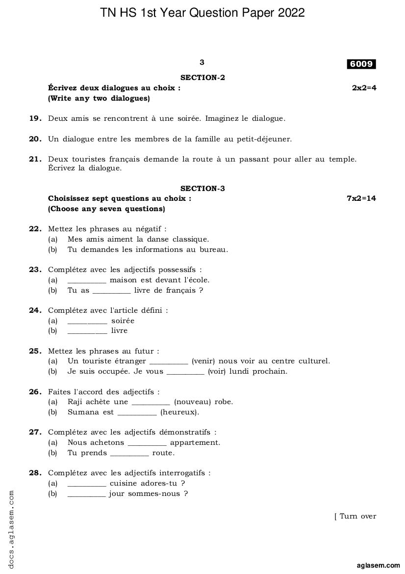 TN 11th French Public Question Paper 2023 PDF TN 11th French Public Question Paper 2023 PDF