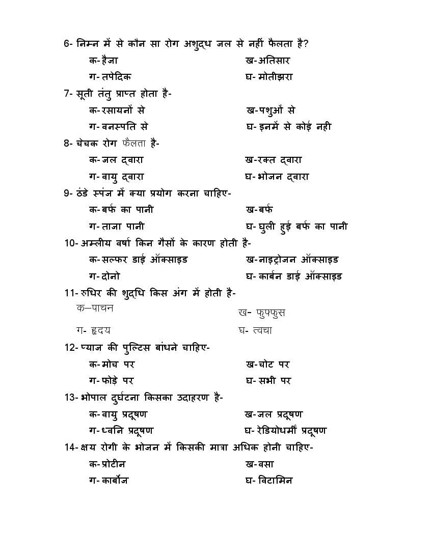 UP Board Model Paper 2023 For Class 10 Home Science PDF UP Board