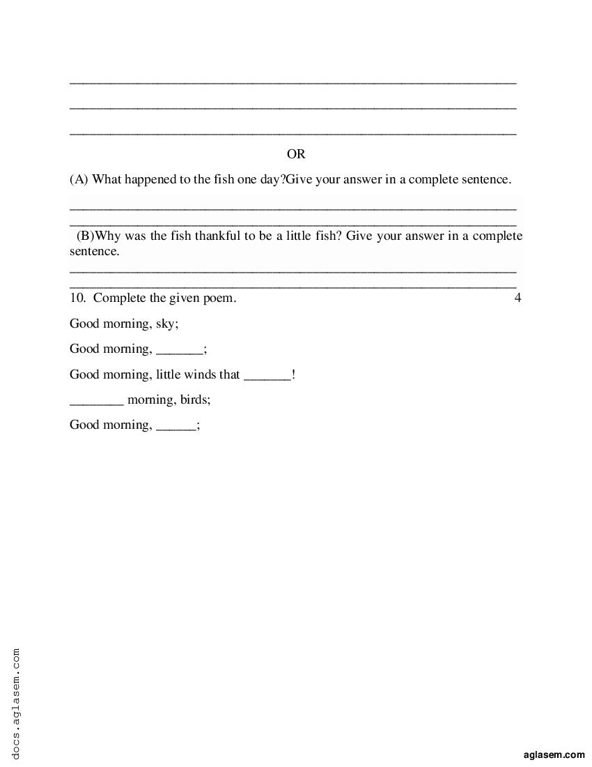 Class 3 Sample Paper 2023 English Download PDF
