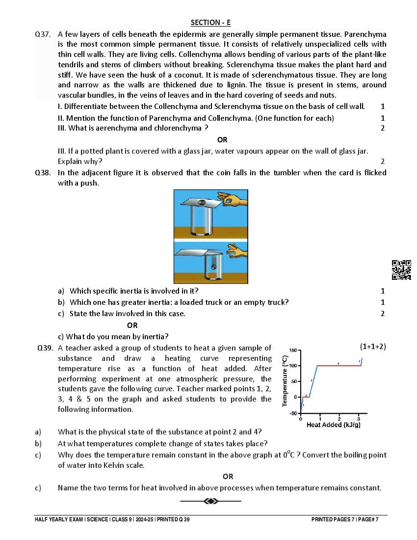 Class 9 Science Half Yearly Question Paper 2025 | Download 9th Half ...