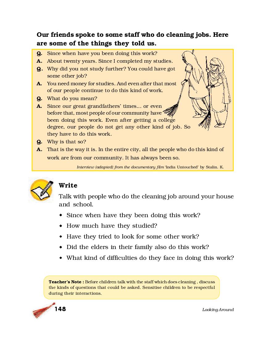 NCERT Book Class 5 EVS Chapter 16 Who Will Do This Work AglaSem Schools