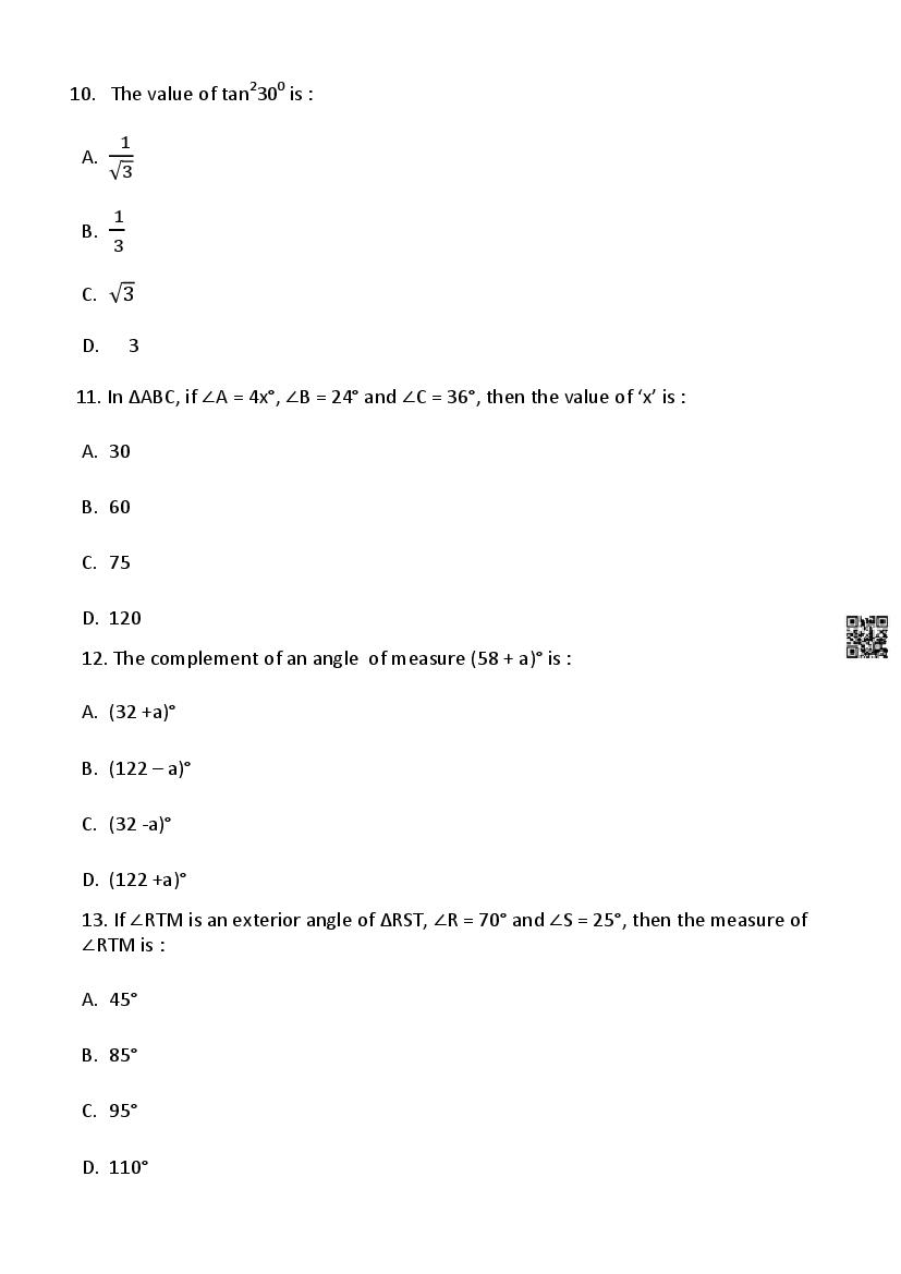 Goa Board Class 9 Maths Sample Paper 2025 (PDF) – Download Here