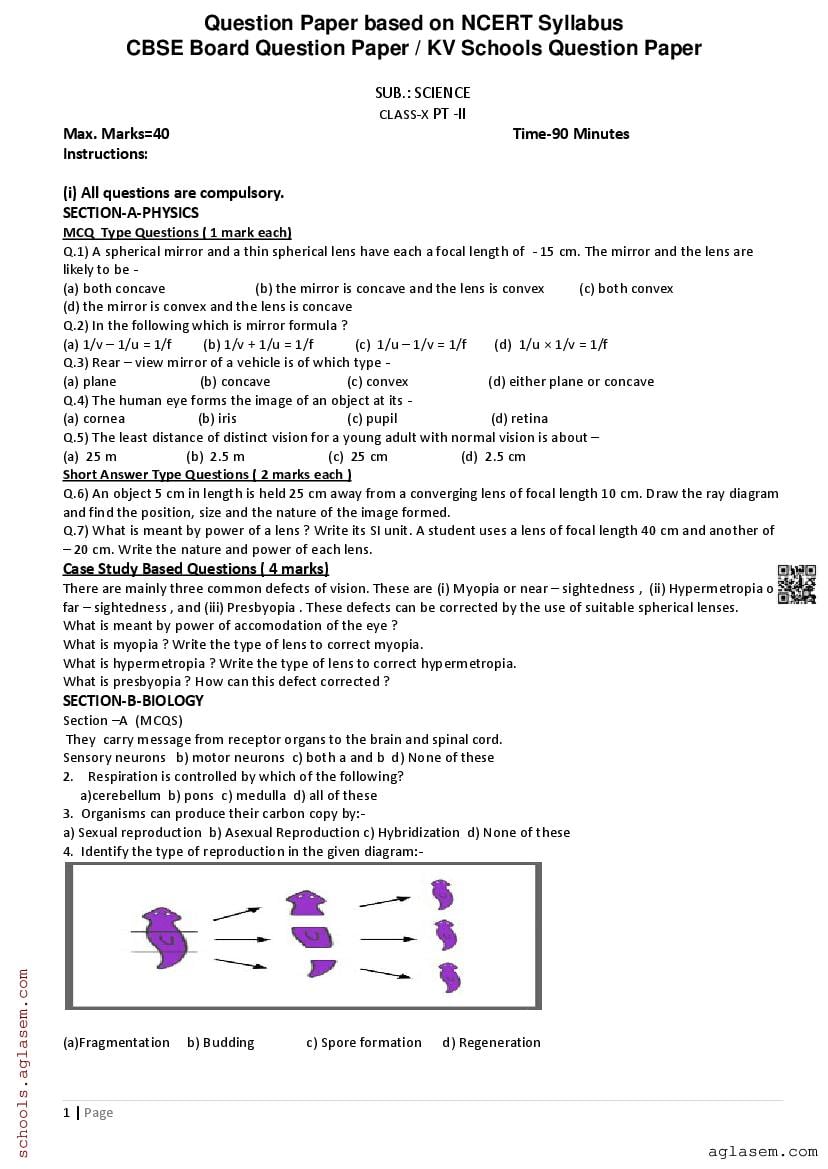 Class 10 PT 2 Question Paper Science 2023-24 | Download Periodic Test 2 ...