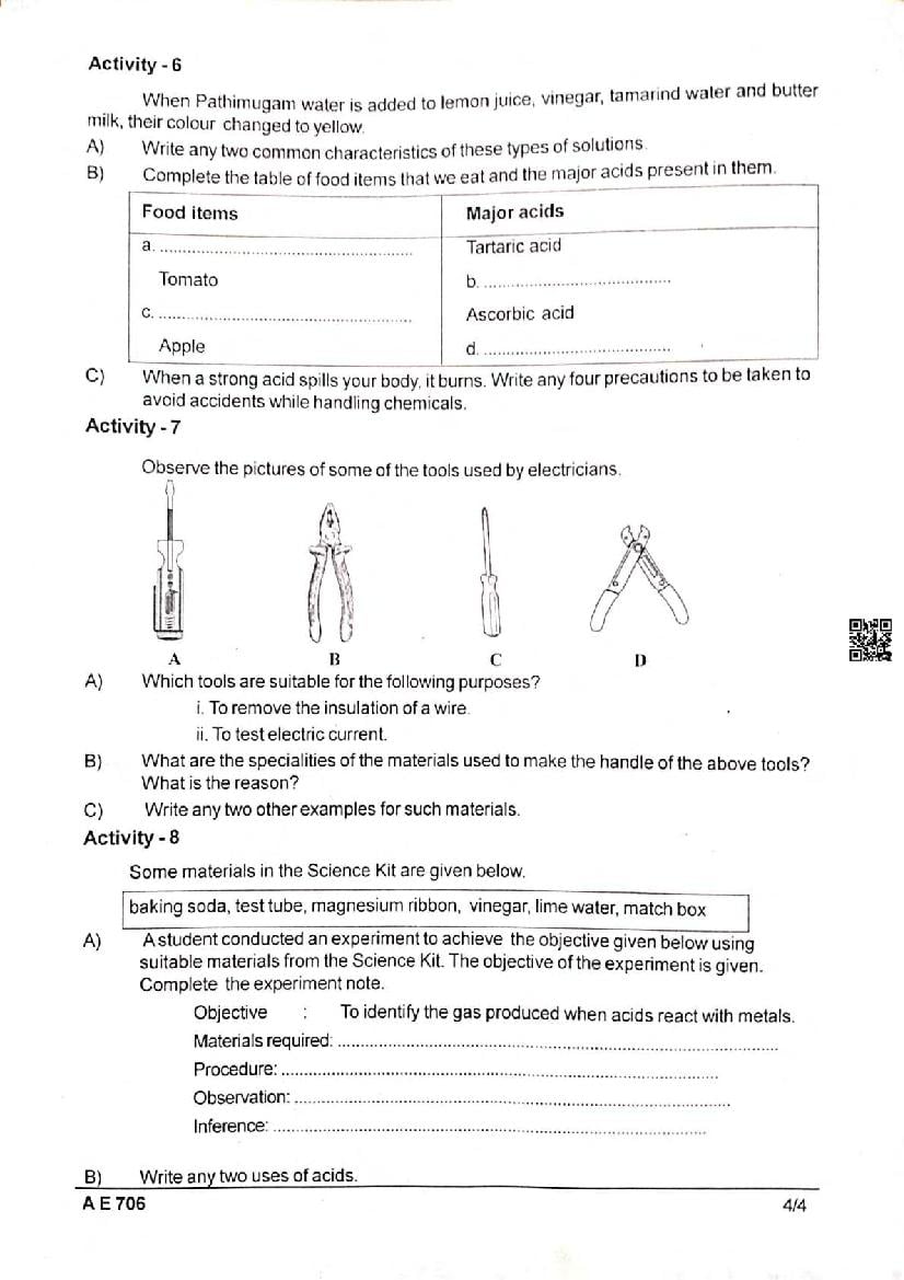 Class 7 Basic Science Onam Exam Question Paper 2024-25 | Kerala Std 7 First Term Basic Science ...