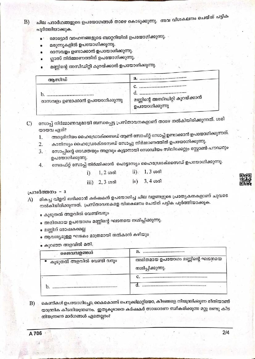 Class 7 Basic Science Onam Exam Question Paper 2024-25 | Kerala Std 7 First Term Basic Science ...