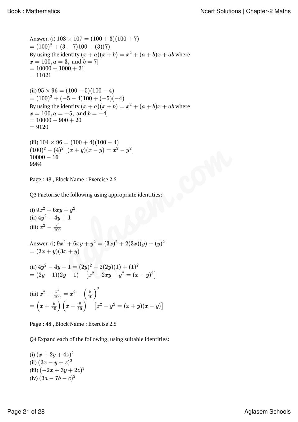 CBSE Class 9 Maths Chapter 2 Polynomials Solutions CBSE Study Group