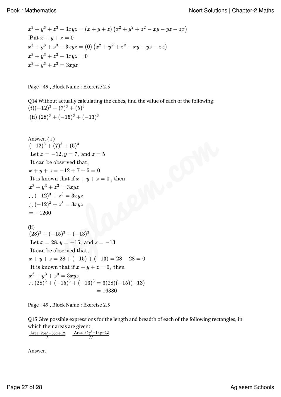 CBSE Class 9 Maths Chapter 2 Polynomials Solutions CBSE Study Group