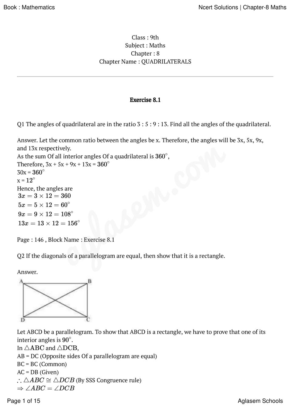 Mathematics Questions And Answers Class 9 Ncert Solutions For Class 9 Mathematics Questions And Answers Class 9 Ncert Solutions For Class 9