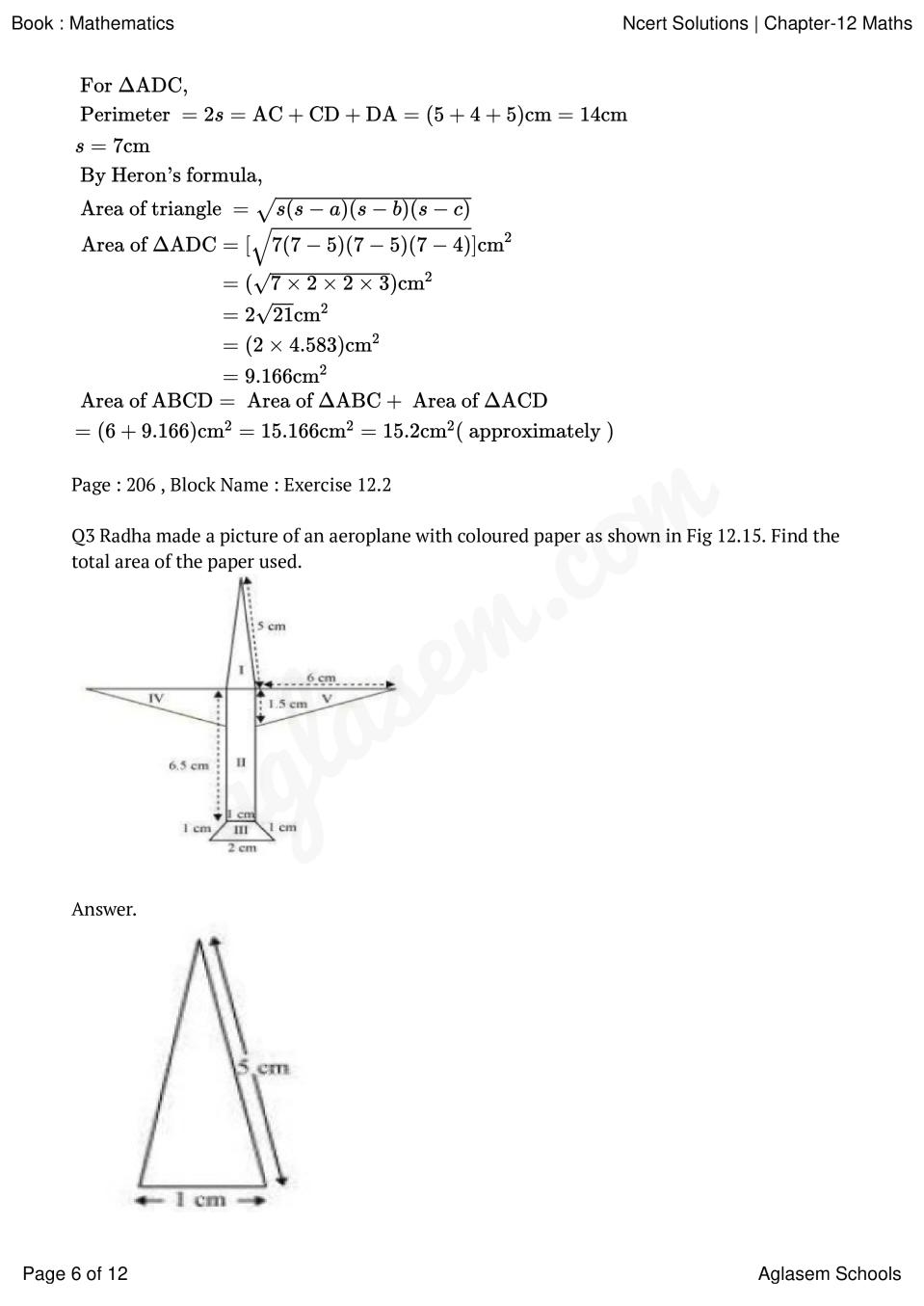 NCERT Solutions For Class 9 Maths Chapter 10 Heron s Formula PDF NCERT Solutions For Class 9 Maths Chapter 10 Heron s Formula PDF
